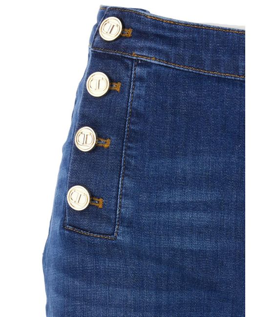 Twinset Jeans With Flare Design And Double Side Button Detailing in ...