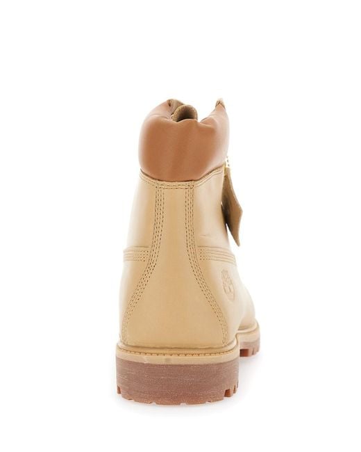 Timberland Water-Proof Leather Boots With Logo Plate in Natural for Men ...