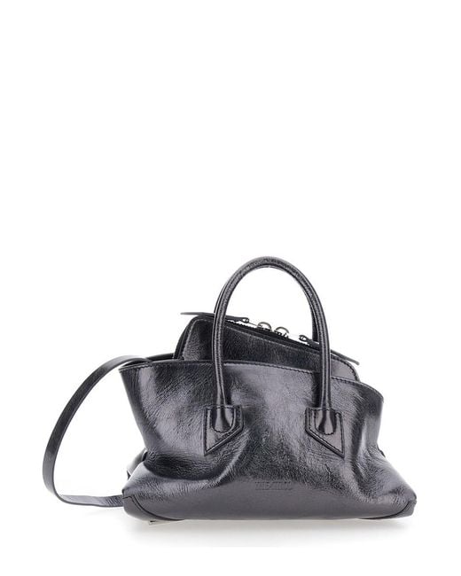 The Attico 'La Passeggiata' Mini Bag With Two Top Handles In in Black ...