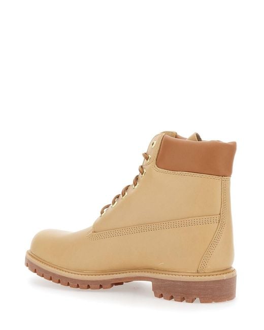 Timberland Water-Proof Leather Boots With Logo Plate in Natural for Men ...