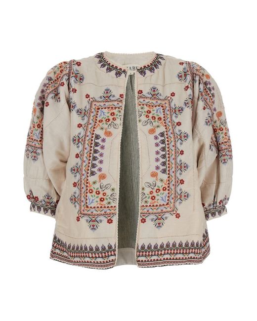 M.A.B.E 'Eden' Jacket With Puffed Sleeves And All-Over Floral in ...