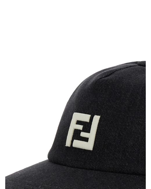 Fendi Baseball Cap With Embroidered Ff Logo in Black for Men | Lyst