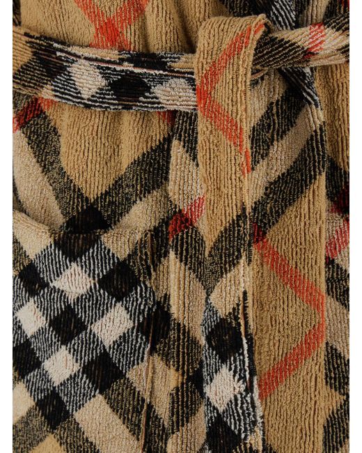 Burberry Robe With Cord Closure On The Front And All-Over Check in ...