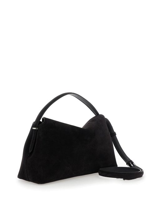 TOTEME T-Lock Top Handle Suede Lwg in Black | Lyst
