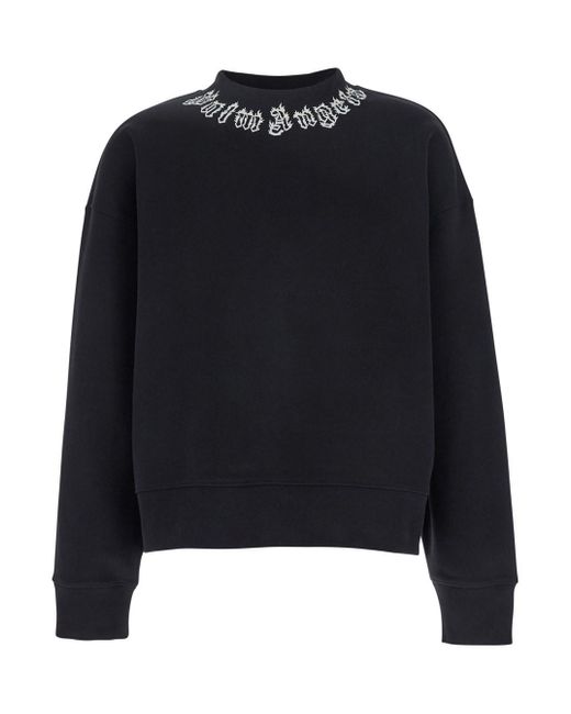 Palm Angels Crewneck Sweatshirt With Logo Lettering On The Neck in Blue ...