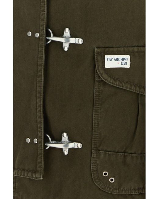 Fay Olive Green Canvas Jacket for Men | Lyst UK