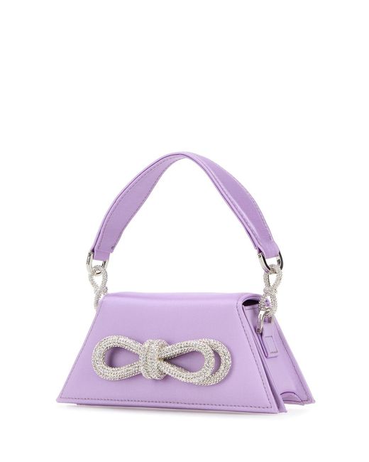 Mach & Mach Double Bow Satin Samantha Ha in Purple | Lyst