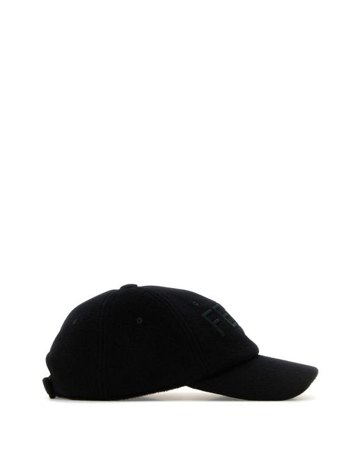 Fendi Signature Logo Baseball Hat in Black for Men | Lyst