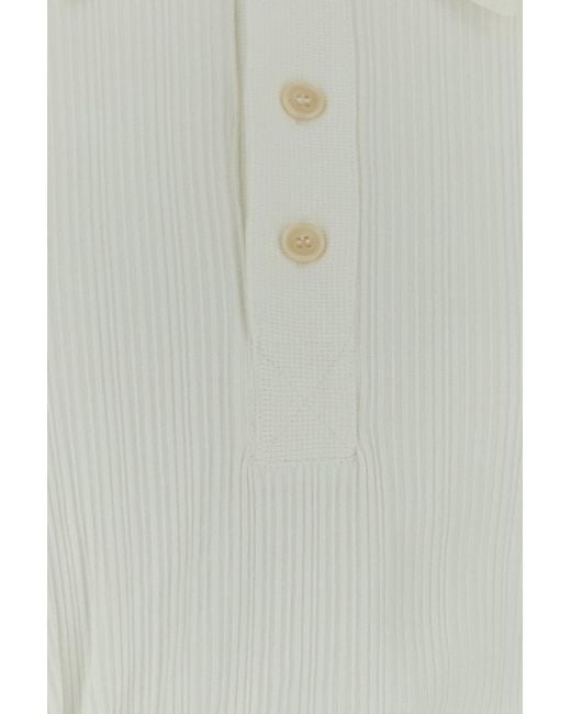 Victoria Beckham White Stretch Cotton Polo Shirt | Lyst UK