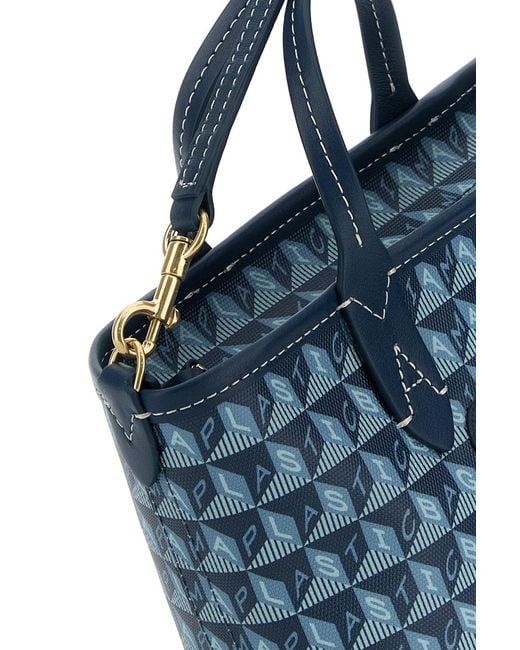 Anya Hindmarch Printed Canvas Mini I Am A Plastic Bag Handbag in Blue ...
