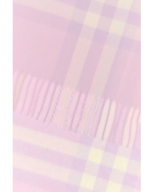 Burberry Embroidered Cashmere Scarf in Pink | Lyst UK