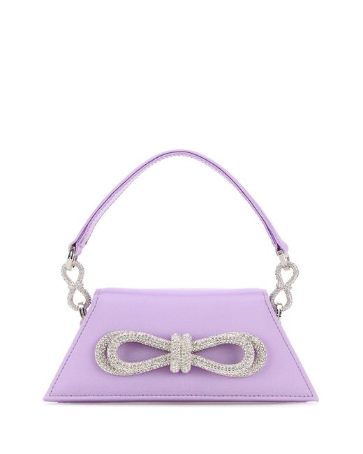 Mach & Mach Double Bow Satin Samantha Ha in Purple | Lyst