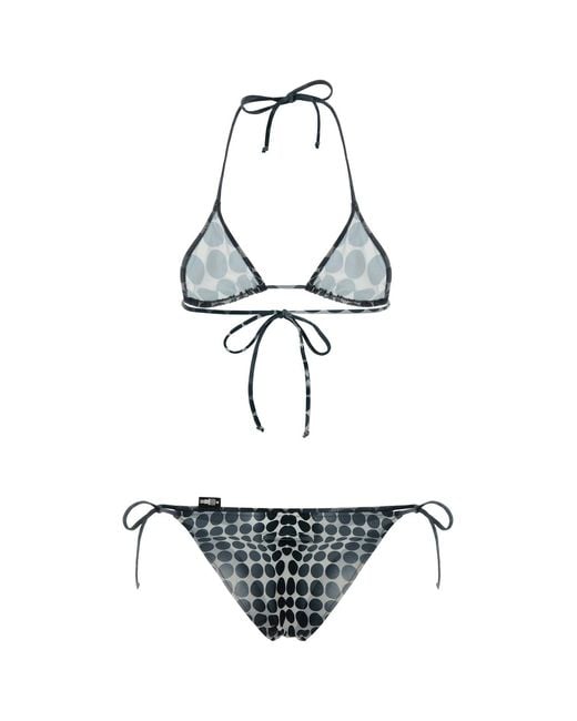 Jean Paul Gaultier Printed Stretch Polyester Bikini in White | Lyst UK