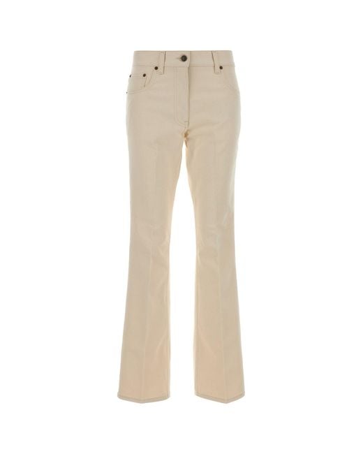 Valentino Garavani Cream Denim Jeans in Natural | Lyst UK
