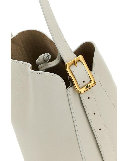 J&m Davidson Ivory Leather Quiver Nano Bucket Bag in White | Lyst