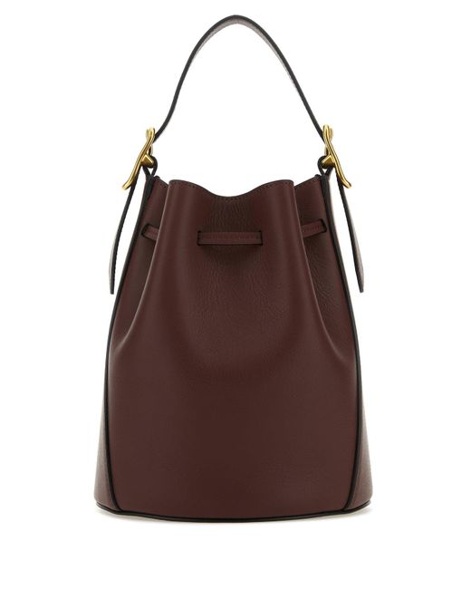 J&m Davidson Brown Leather Poppy Bucket Bag | Lyst