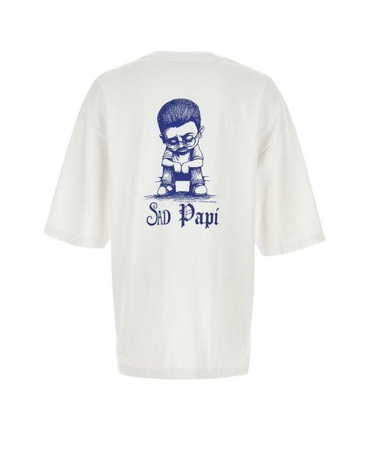 Willy Chavarria White Cotton Precious Sad Papi Oversize T-shirt for Men ...