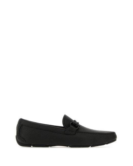 Ferragamo Black Leather Front Loafers for Men | Lyst UK