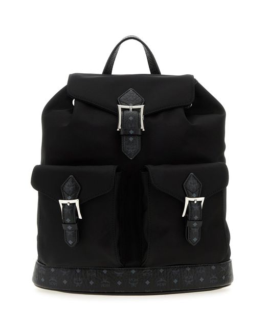 MCM Black Fabric Aren Backpack | Lyst UK