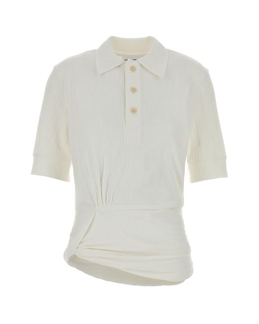 Victoria Beckham White Stretch Cotton Polo Shirt | Lyst UK