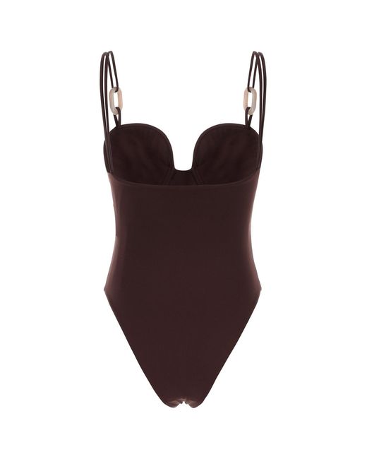 Magda Butrym Burgundy Stretch Nylon Swimsuit in Purple | Lyst UK