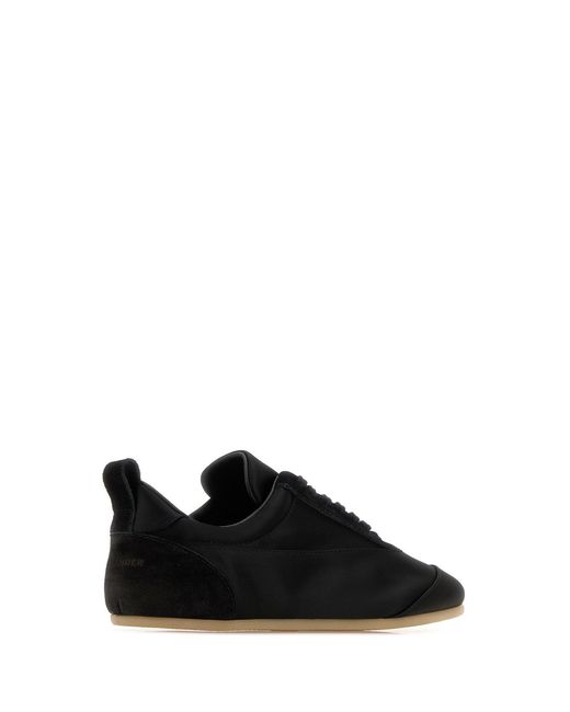 Jil Sander Black Satin And Suede Sneakers | Lyst UK