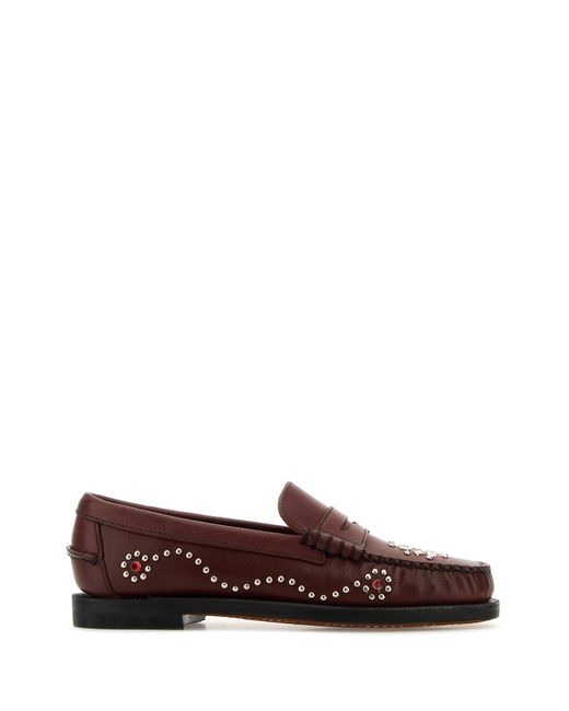 Sebago Burgundy Leather Dandette Loafers in Brown | Lyst