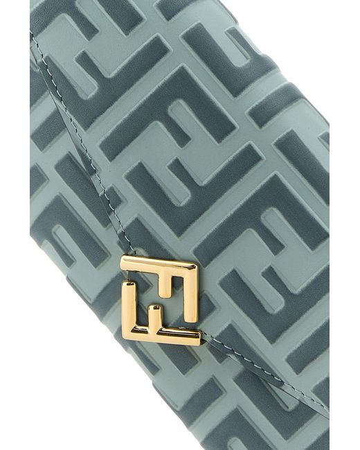 Fendi Mini Bag Logo Vertical Wallet On Chain Velvet in Grey | Lyst UK