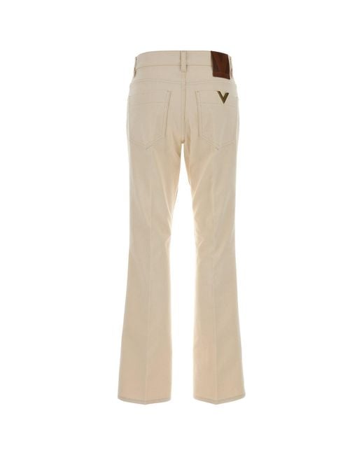 Valentino Garavani Cream Denim Jeans in Natural | Lyst UK