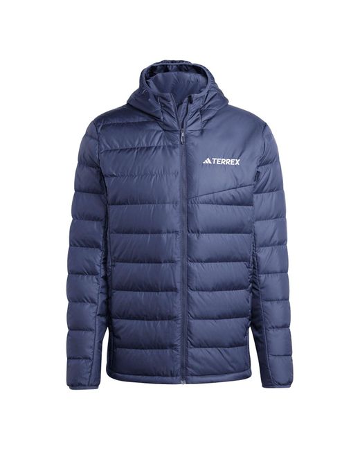 adidas Terrex Multi Light Down Hooded Jacket in Blue for Men | Lyst UK