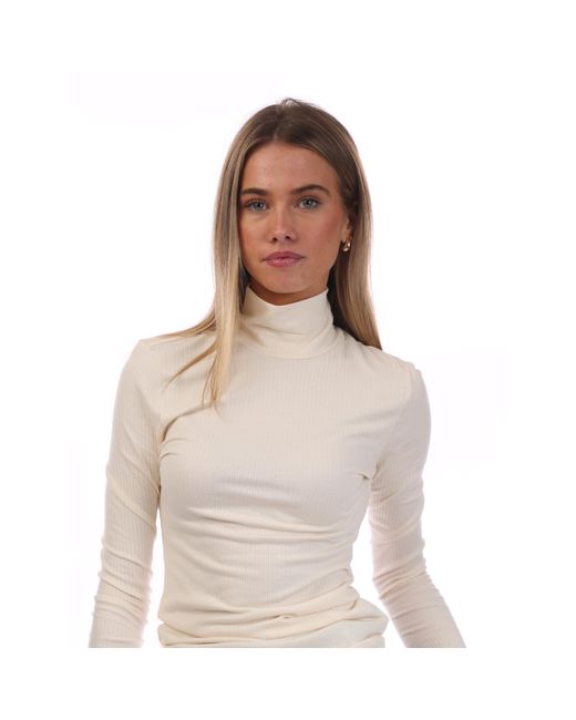 DIESEL Turtle Neck Top in White | Lyst UK