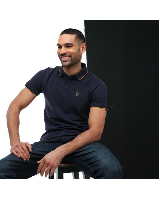 Luke 1977 Ricky Tipped Polo Shirt in Blue for Men | Lyst UK