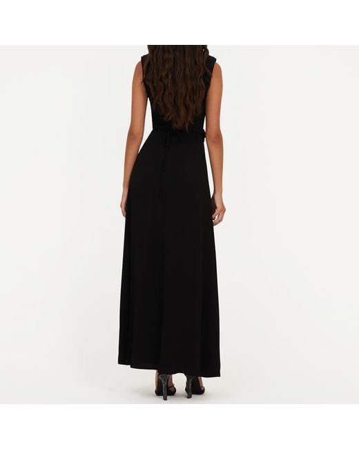 ROTATE BIRGER CHRISTENSEN Floral Applique Jacquard Maxi Dress in Black ...