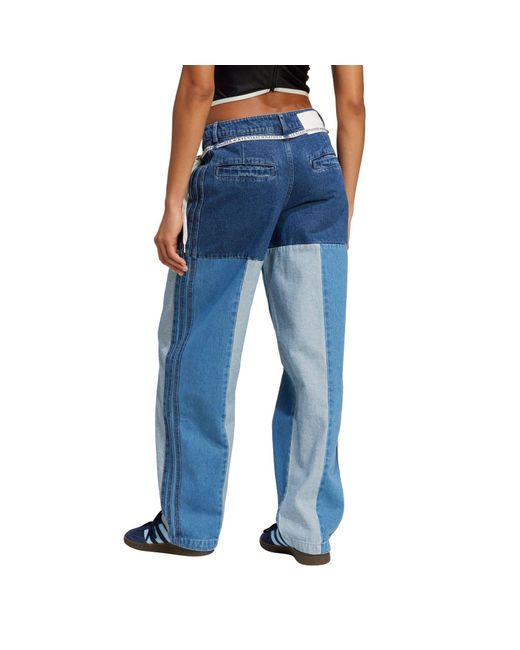adidas Originals Kseniaschnaider Patchwork Straight Leg Jeans in Blue ...