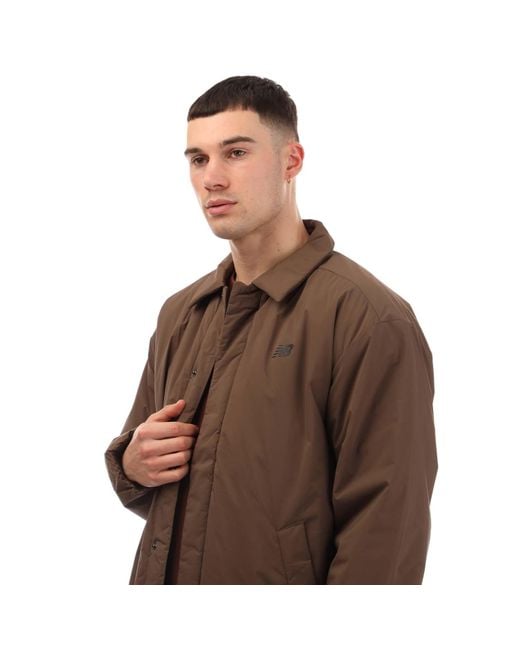 New Balance Coaches Jacket in Brown for Men | Lyst UK