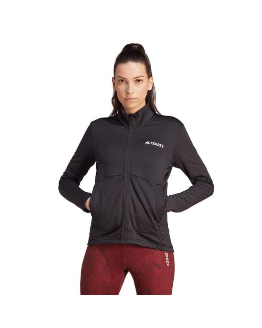 adidas Terrex Multi Light Fleece Full-Zip Jacket in Black | Lyst UK