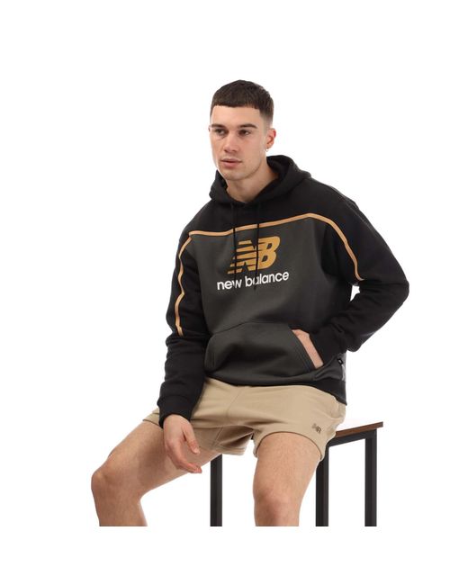 New Balance Classic Fleece Hoodie in Black for Men | Lyst UK