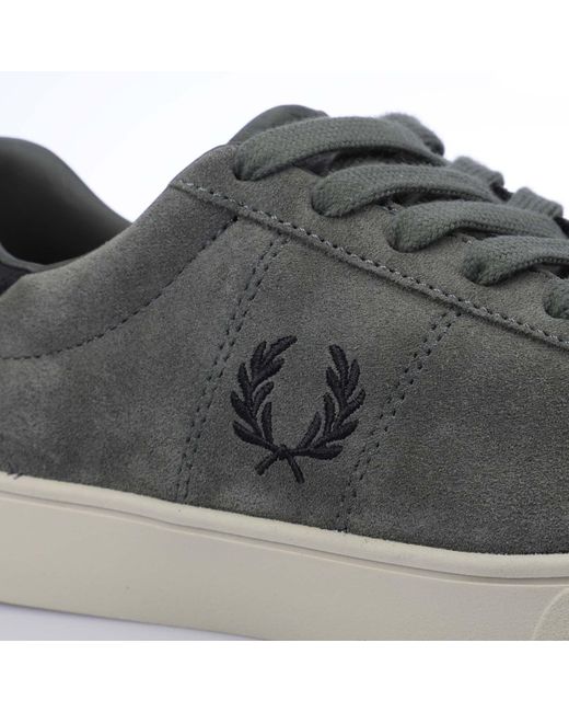 Fred Perry Spencer Suede Trainers Size 3 in Grey for Men | Lyst UK