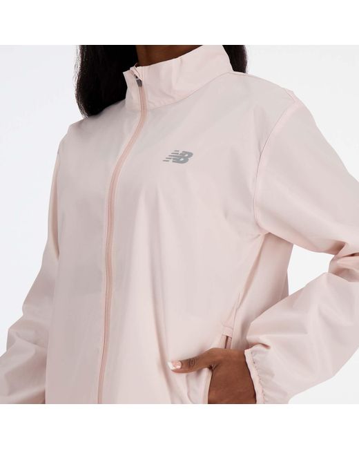 New Balance Sport Essentials Jacket in Pink | Lyst UK