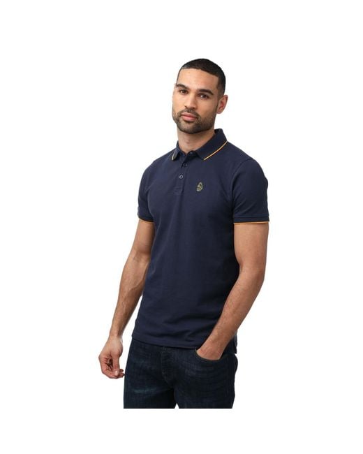 Luke 1977 Ricky Tipped Polo Shirt in Blue for Men | Lyst UK