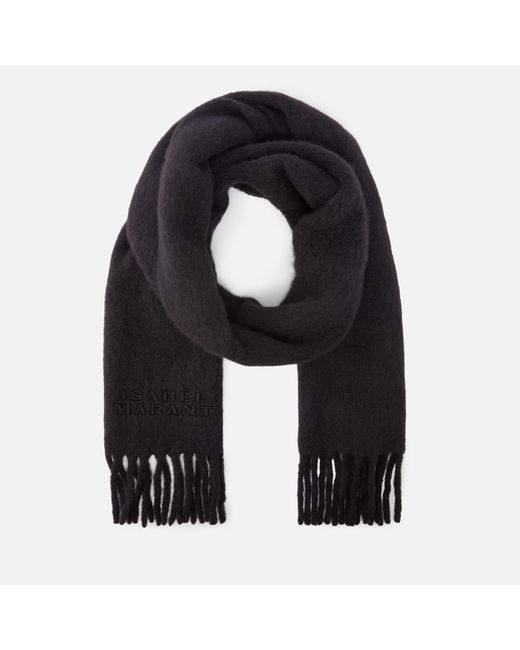 Isabel Marant Firny Check Scarf in Black | Lyst UK
