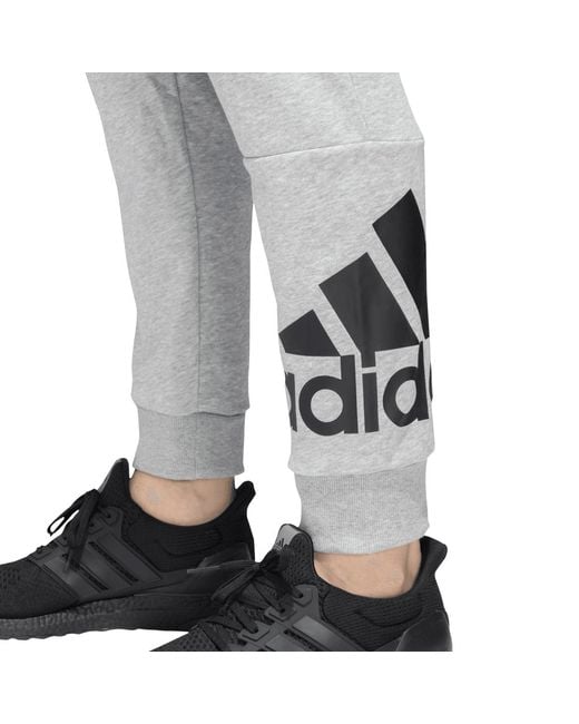 adidas Essentials French Terry Tapereed Cuff Logo Joggers in Grey for Men | Lyst UK