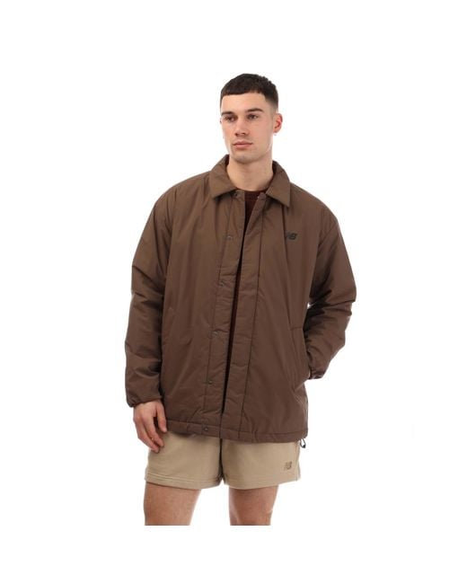 New Balance Coaches Jacket in Brown for Men | Lyst UK