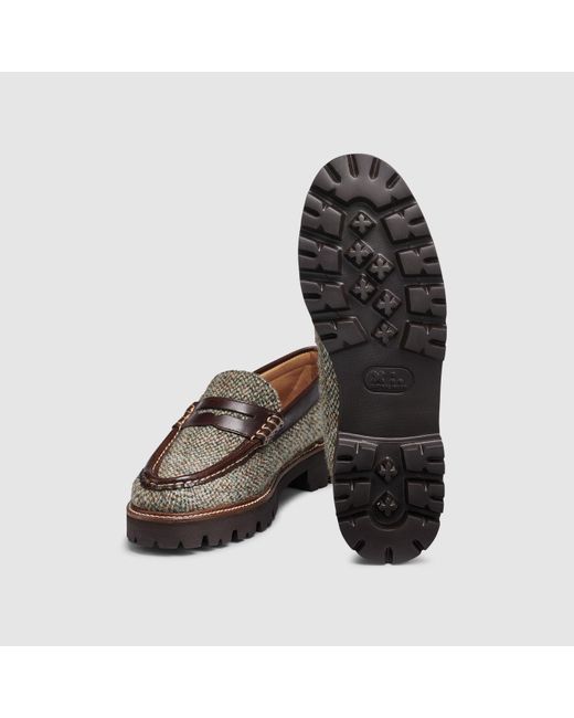 G.H. Bass & Co. Whitney Harris Tweed Lug Weejuns Loafers in Brown | Lyst