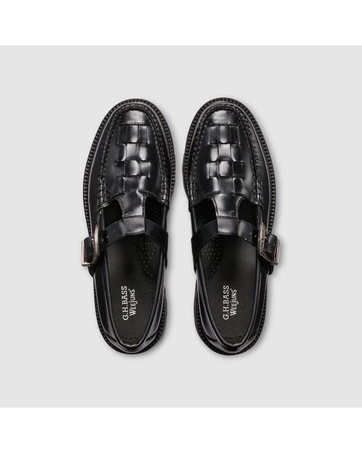Gh Bass And Co Marion Buckle Mary Jane Weejuns Loafers In Black Lyst