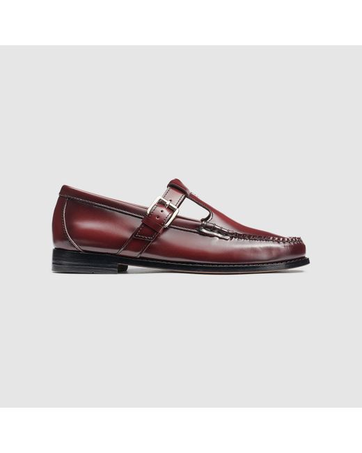Gh Bass And Co Mary Jane Weejuns Loafer Shoes In Red Lyst