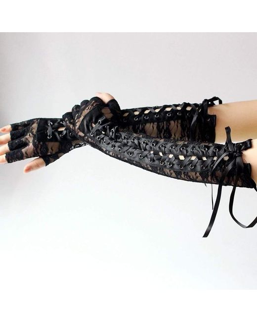 Ghoul RIP Cotton My Curse Fingerless Gloves in Black - Lyst