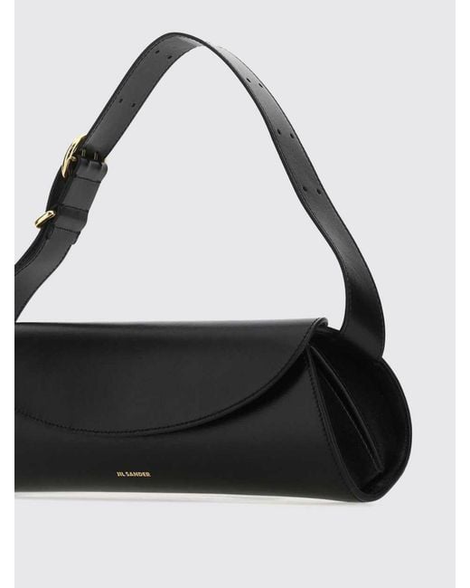 Jil Sander Cannolo Leather Bag in Black | Lyst