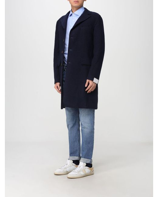 Eleventy Coat in Blue for Men | Lyst UK