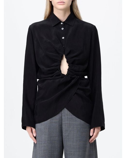 Maison Margiela Cupro Shirt in Black | Lyst UK